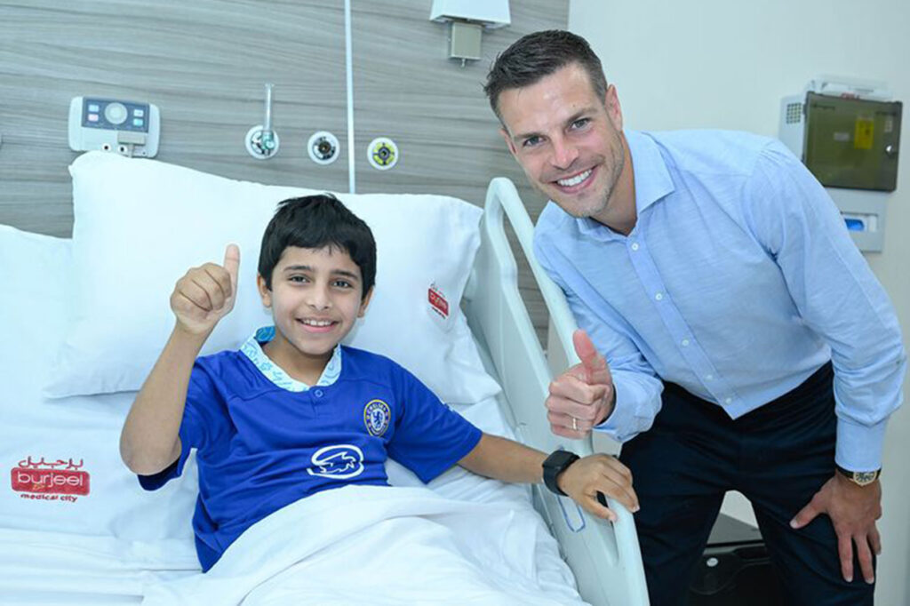 Bedridden UAE boy Khalifa gets wings with Chelsea star Cesar ...